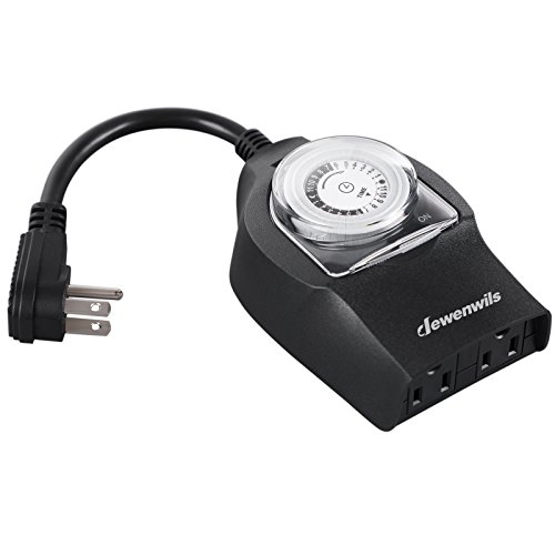 Dewenwils Outdoor Mechanical Light Timer 24 Hour Programmable Plug in ...